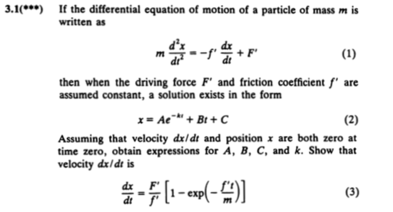 Solved 3.1 If the differential equation of motion of a | Chegg.com