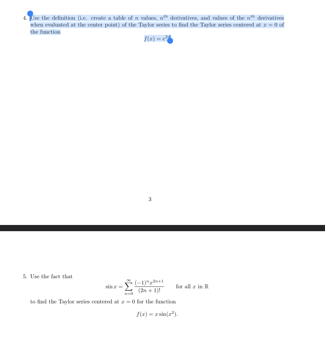 Solved 4. Use the definition (i.e. create a table of n | Chegg.com