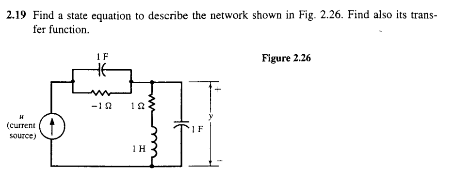 Solved 2.19 Find a state equation to describe the network | Chegg.com