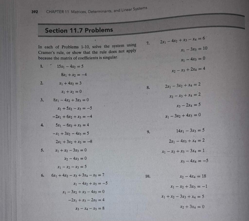 Solved In each of Problems 1-10, solve the system using 7. | Chegg.com