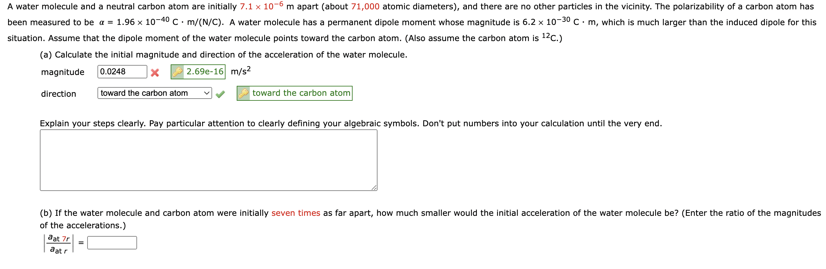 Solved Water Molecule And A Neutral Carbon Atom Are Chegg