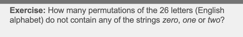 Solved Exercise: How many permutations of the 26 letters | Chegg.com