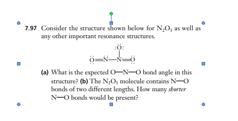 Solved 7.97 Consider the structure shown below for N2O as | Chegg.com