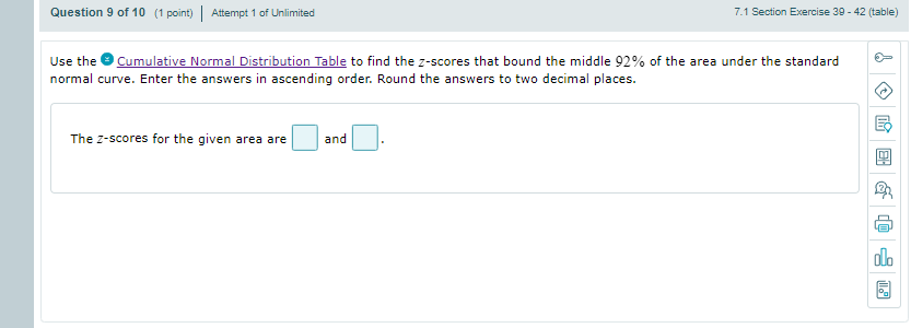 Solved Use The Θ Cumulative Normal Distribution Table To 7972