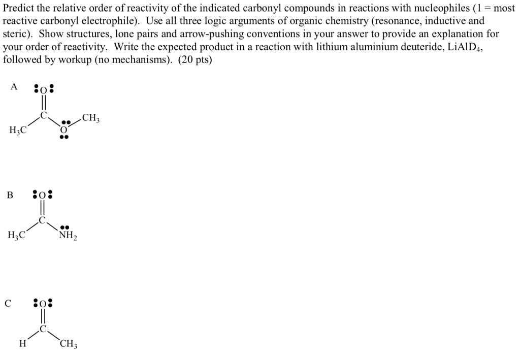 Solved Predict the relative order of reactivity of the | Chegg.com