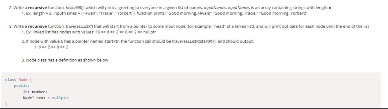 Solved 2. Write a recursive function, helloAl/R0, which will | Chegg.com