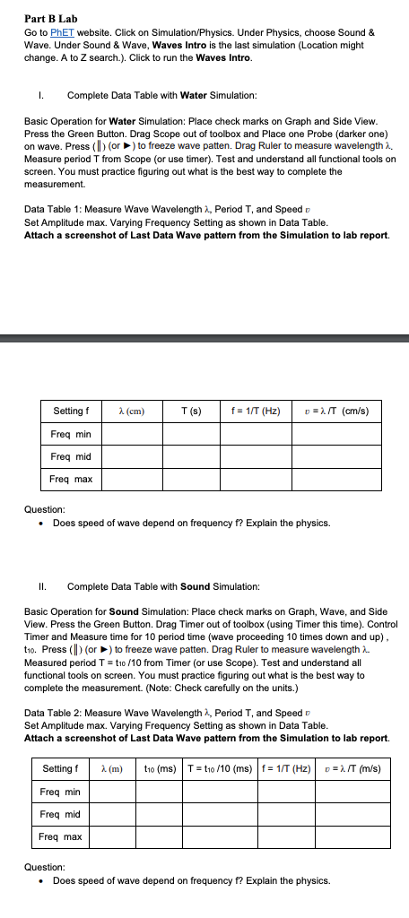 Part B Lab Go to PhET website. Click on | Chegg.com