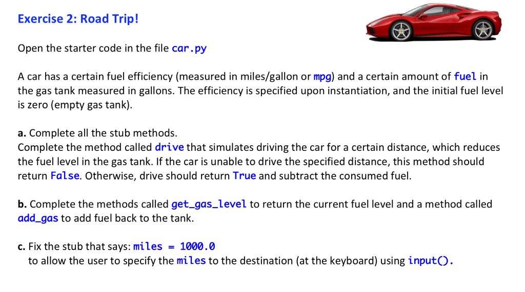 Solved Exercise 2: Road Trip! Open the starter code in the | Chegg.com