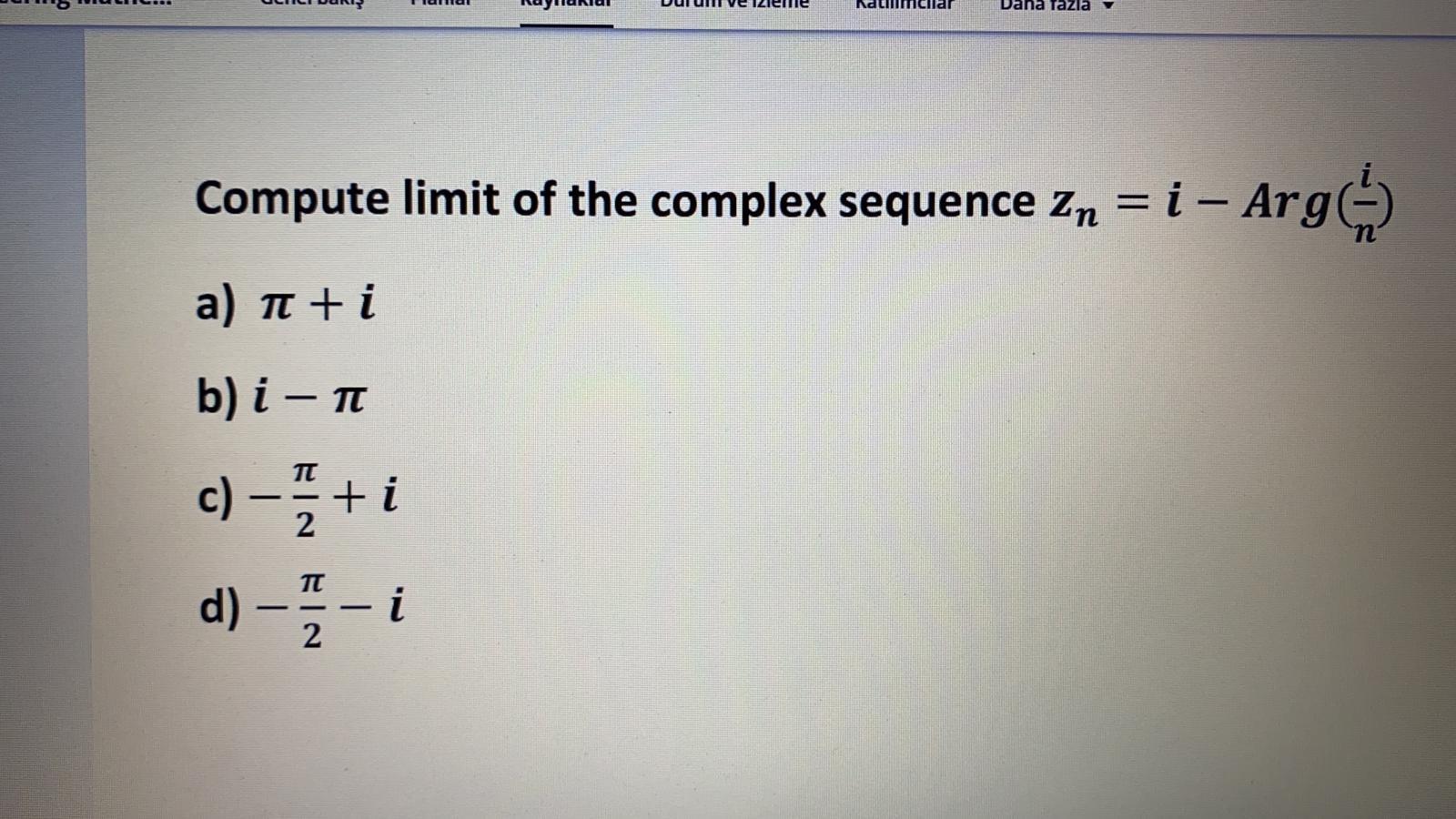 Solved cilar Dana razia Compute limit of the complex | Chegg.com