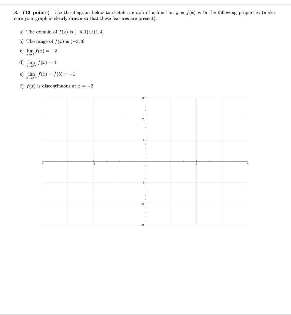Solved 3. (12 points) Use the diagram below to sketch a | Chegg.com