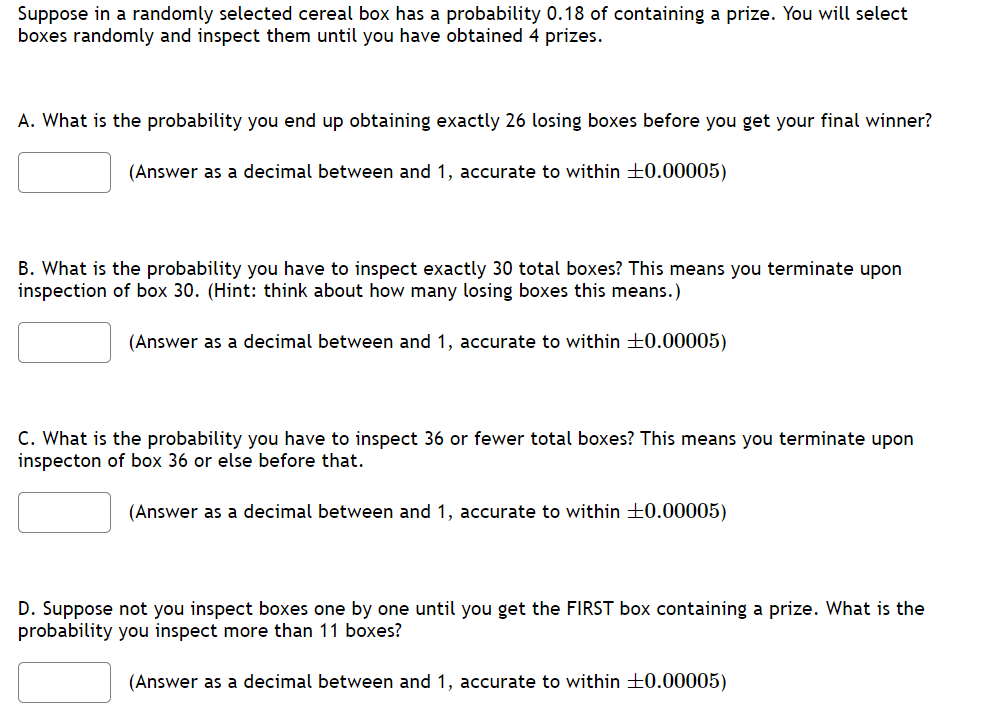 Solved Suppose in a randomly selected cereal box has a | Chegg.com