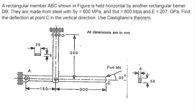 A rectangular member ABC shown in Figure is held | Chegg.com