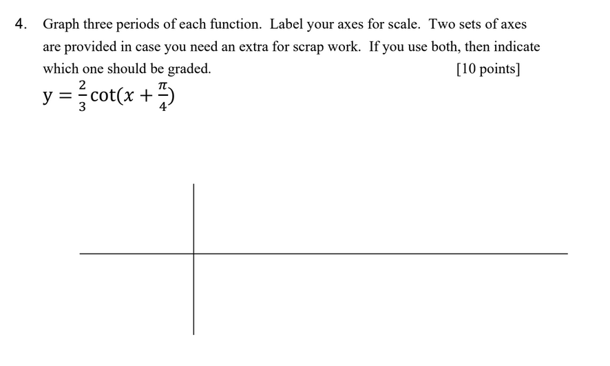 Solved Graph three periods of each function. Label your axes | Chegg.com