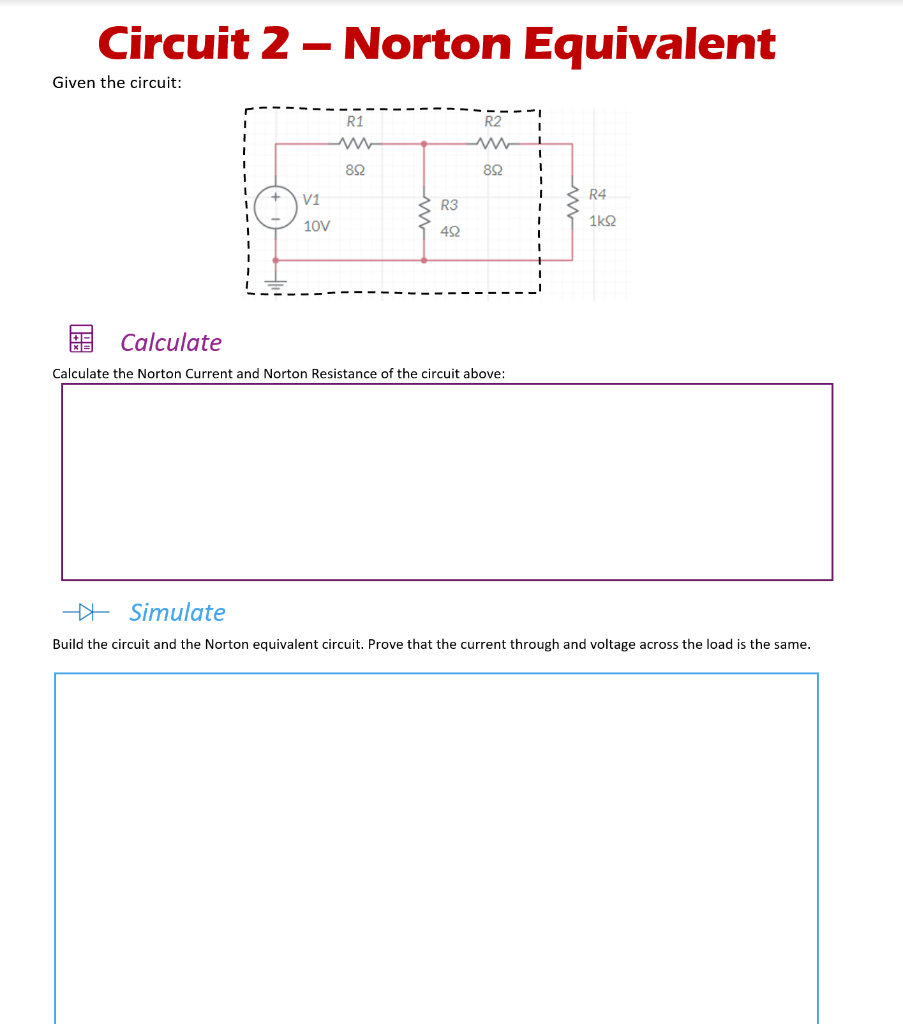 Solved Circuit 2 - Norton Equivalent Given the circuit: R1 | Chegg.com