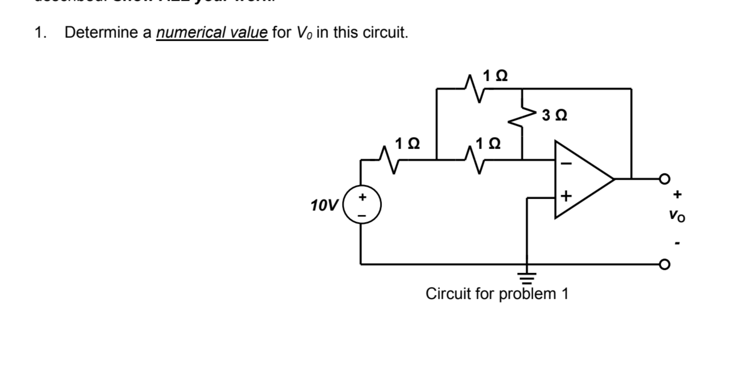 Solved Determine a numerical value for V0 ﻿in this circuit. | Chegg.com