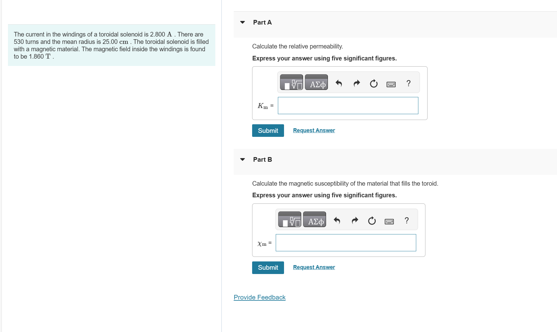 Part A The current in the windings of a toroidal | Chegg.com