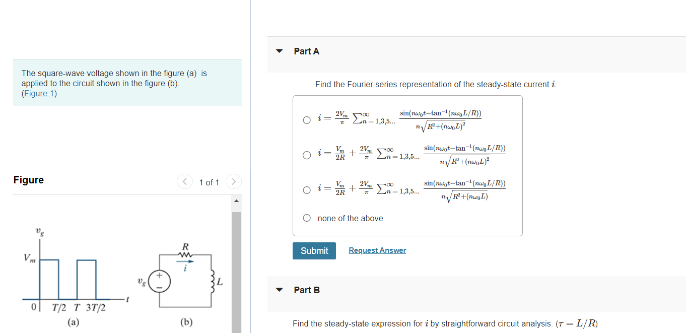 Solved The square-wave voltage shown in the figure (a) is | Chegg.com