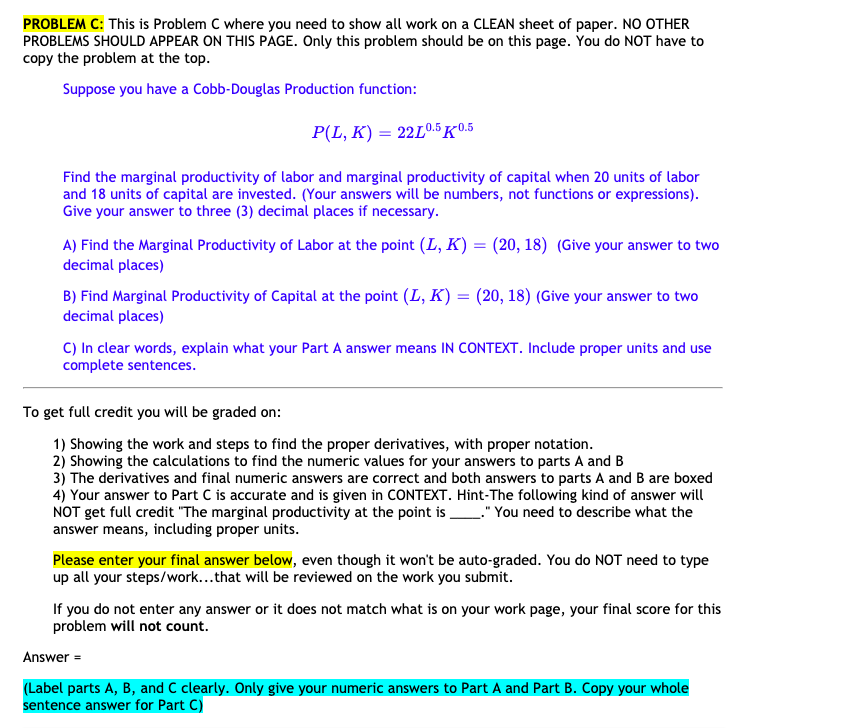 Solved PROBLEM C: This is Problem C where you need to show | Chegg.com
