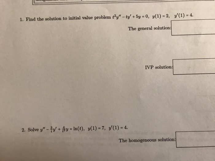 Solved find the solution to the initial value problem | Chegg.com