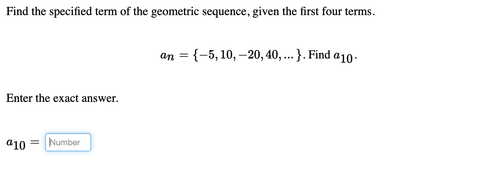 Solved Find The Specified Term Of The Geometric Sequence Chegg