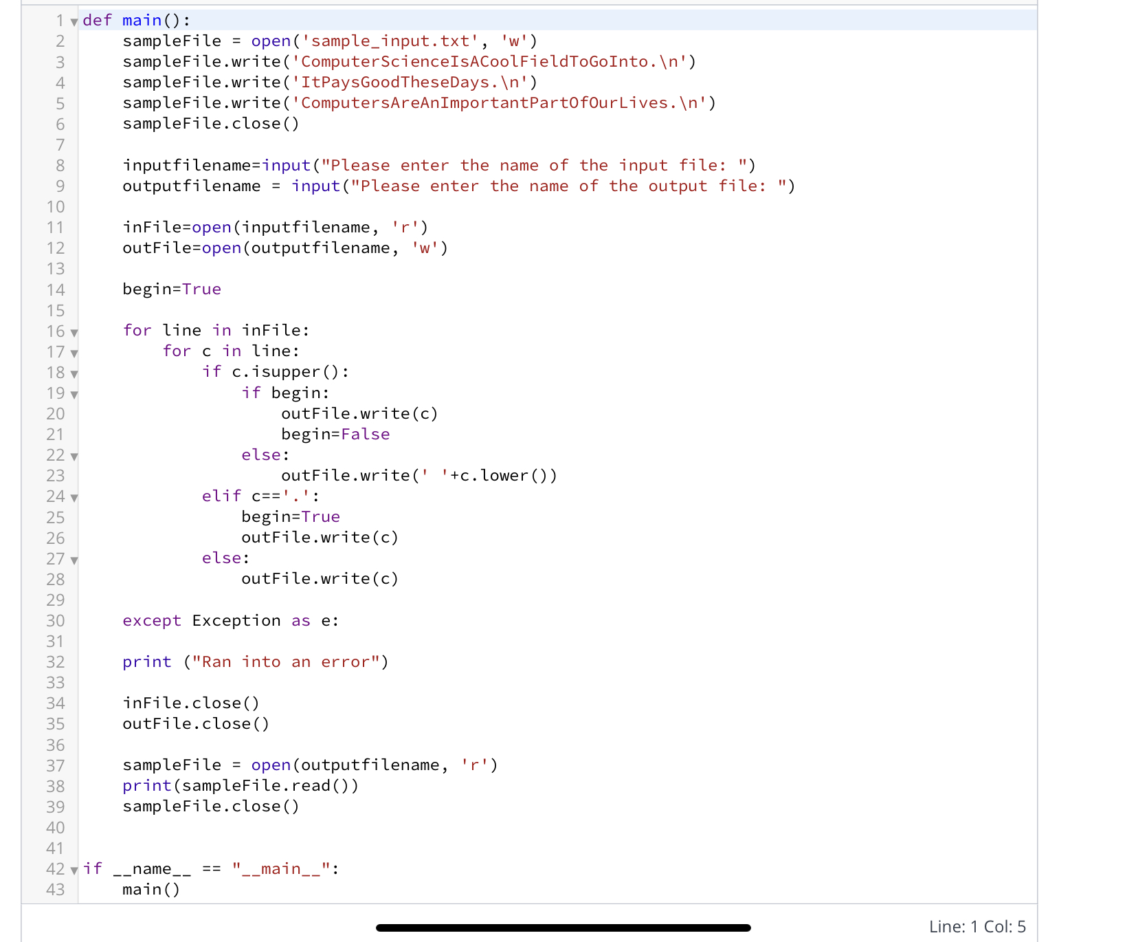Solved Program is missing part of sample output 1 Ran into | Chegg.com