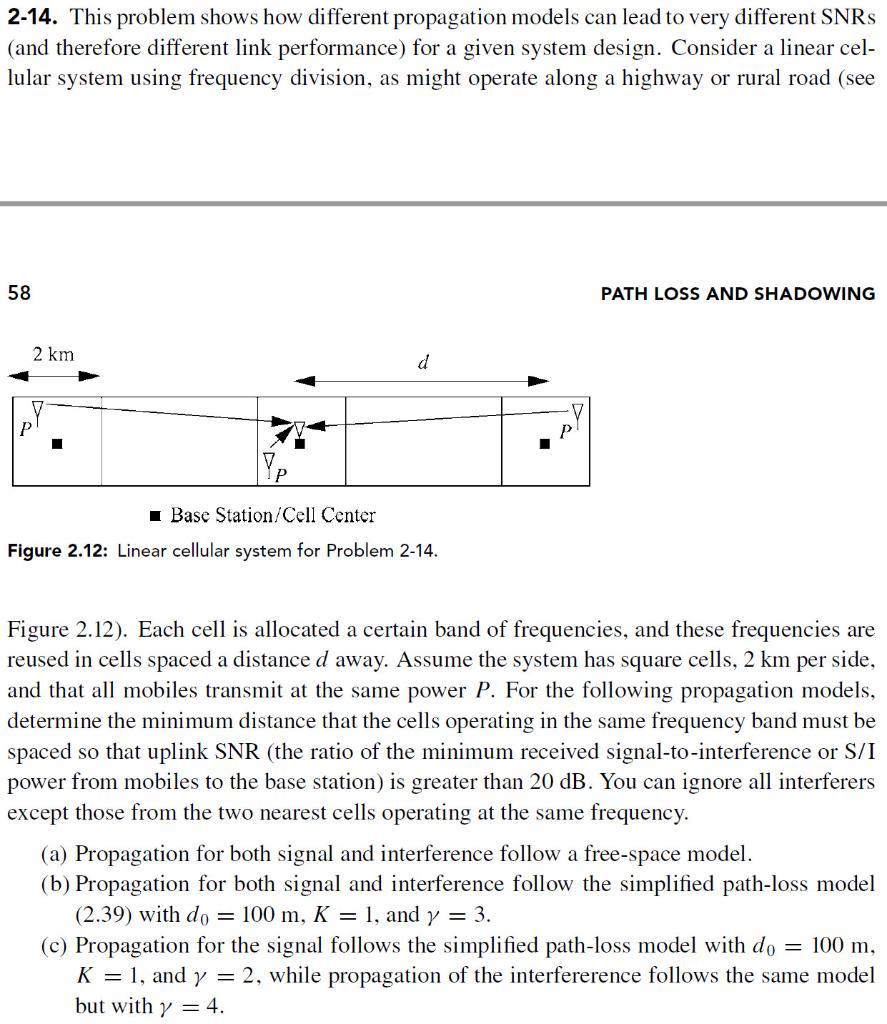 This problem shows how different propagation models | Chegg.com