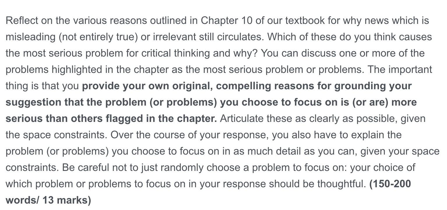 Reflect on the various reasons outlined in Chapter 10 | Chegg.com