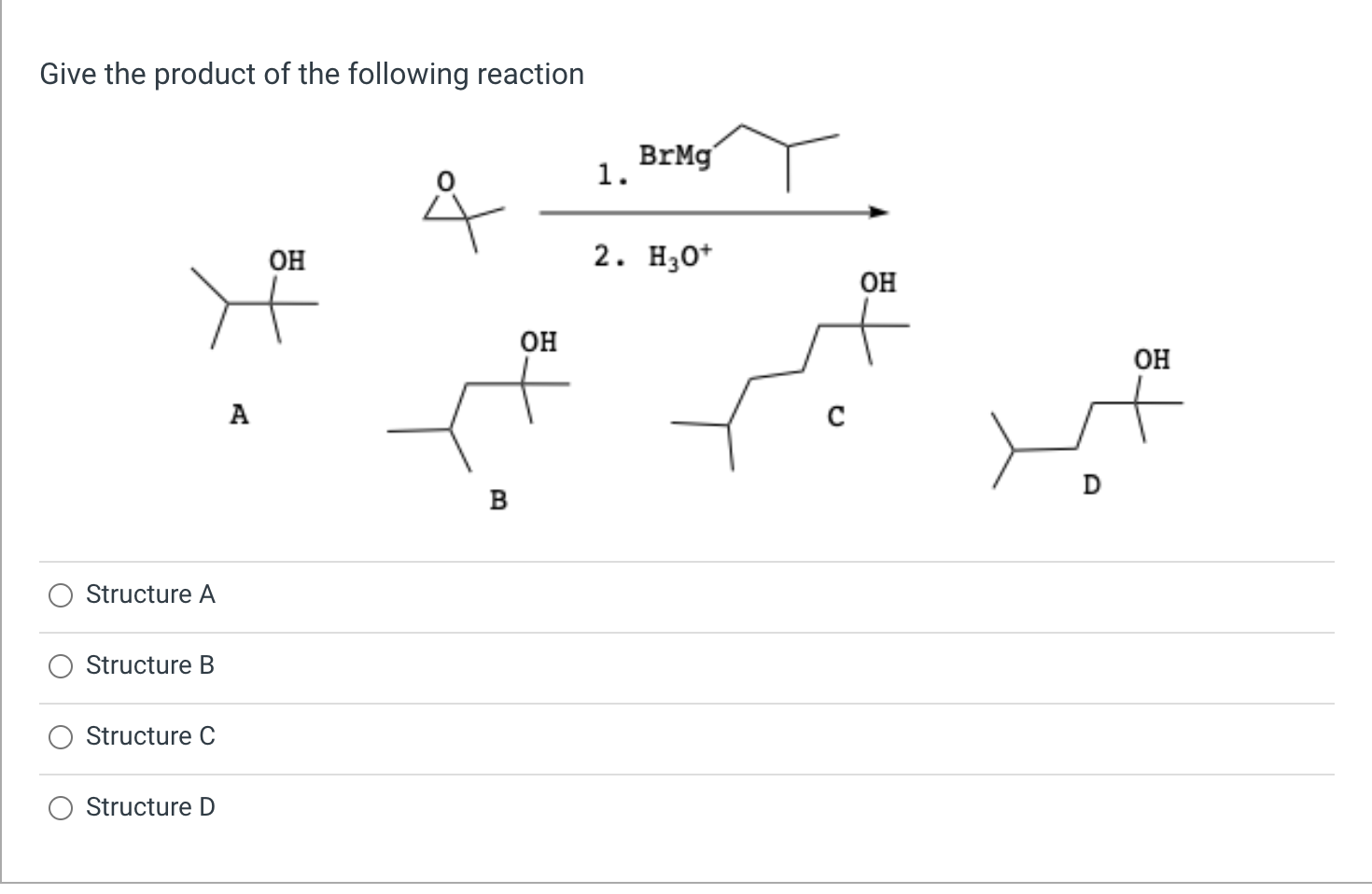 Solved Give the product of the following reaction Structure | Chegg.com