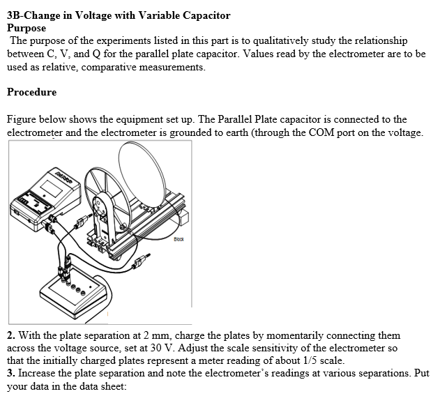 Solved 3A- Measuring the Electrometer's Capacitance | Chegg.com