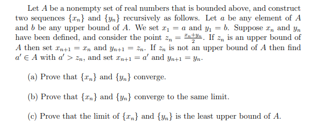 Solved Let A be a nonempty set of real numbers that is | Chegg.com