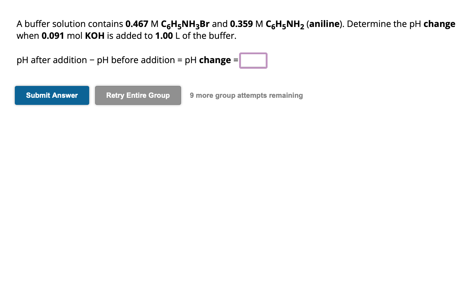 Solved A buffer solution contains 0.467MC6H5NH3Br and | Chegg.com