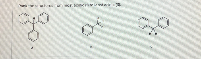 Solved Rank the structures from most acidic (1) to least | Chegg.com