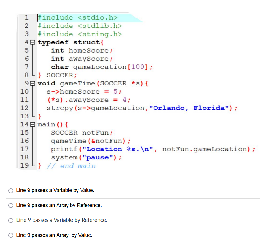 Solved Line 9 passes a Variable by Value. Line 9 passes an | Chegg.com Solved Line 9 passes a Variable by Value. Line 9 passes an | Chegg.com