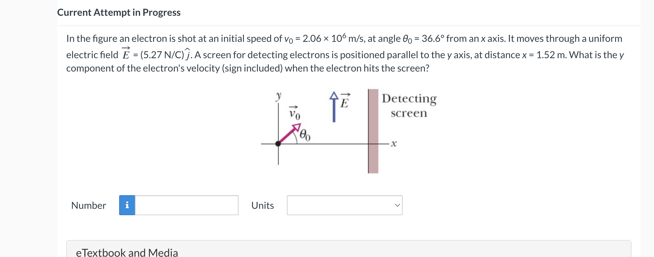 Solved Current Attempt in ProgressIn the figure an electron | Chegg.com