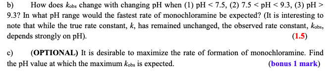 QUESTION 3 [3 marks] Monochloramine (NH2CI) is | Chegg.com
