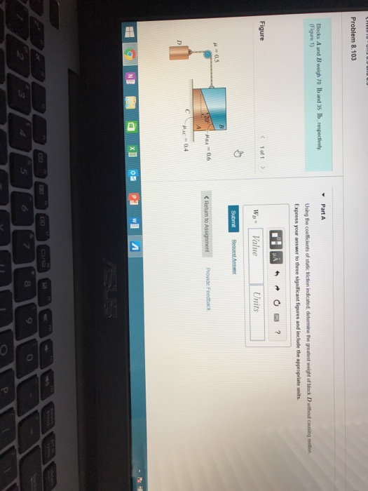 Solved Problem 8.103 Blocks A and B weigh 70 lb and 35 lb, | Chegg.com