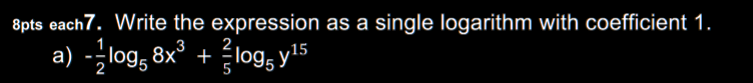 Solved 8pts each7. Write the expression as a single | Chegg.com