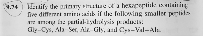 Solved Identify the primary structure of a hexapeptide | Chegg.com