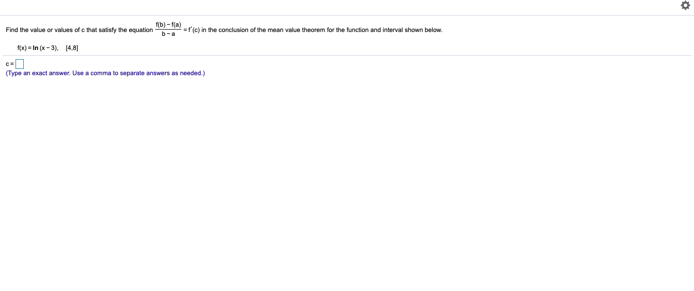 Solved f(b)-f(a) Find the value or values of c that satisfy | Chegg.com