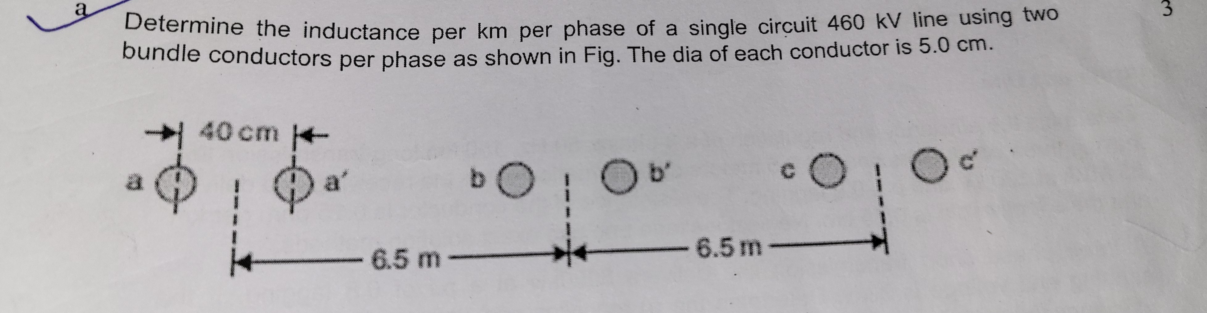 Solved Determine The Inductance Per Km Per Phase Of A Single