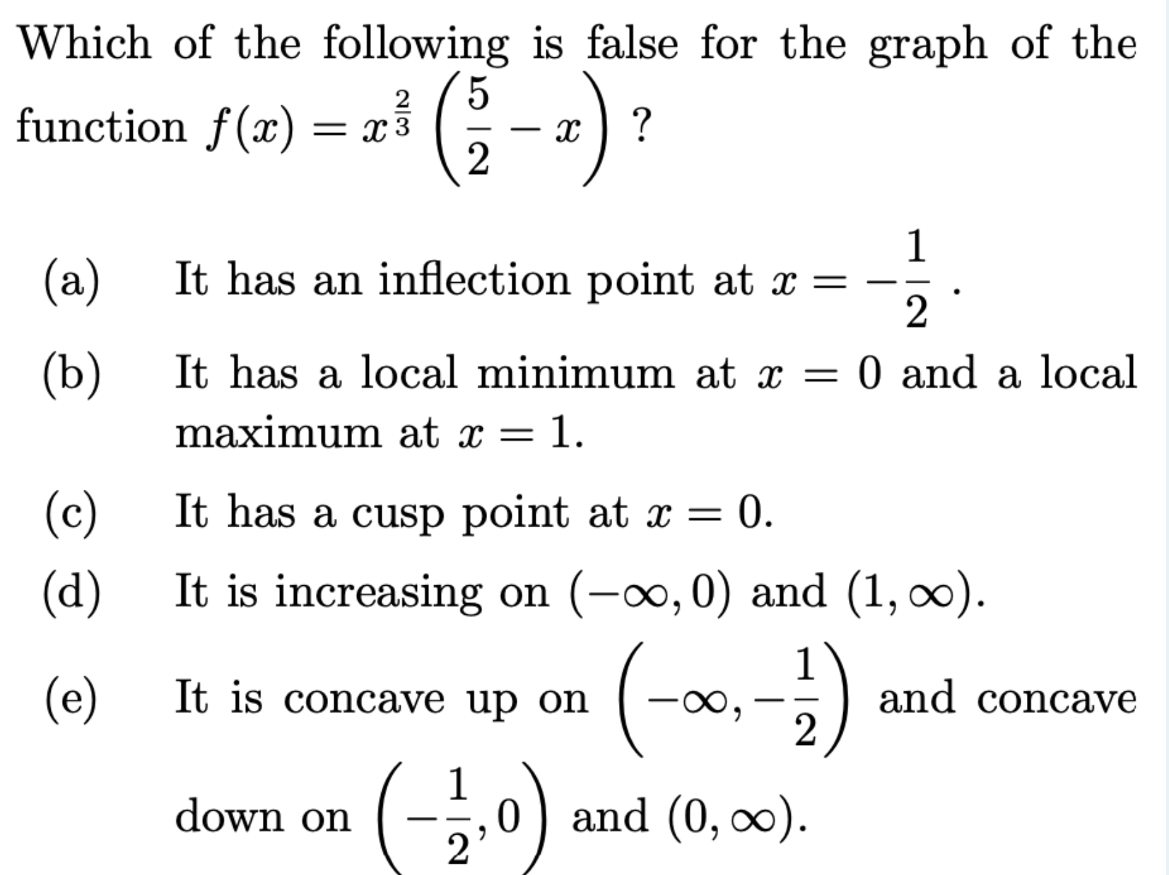 Solved Which of the following is false for the graph of the | Chegg.com