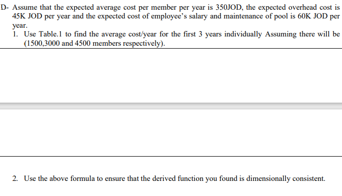 Solved D- Assume that the expected average cost per member | Chegg.com