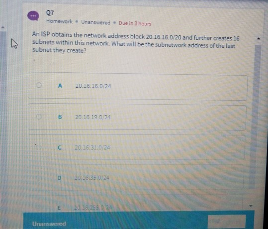 Solved Network Computing An ISP obtains the network address | Chegg.com