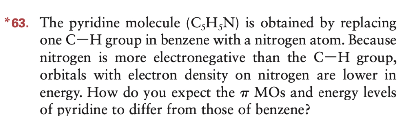 Solved *63. ﻿The pyridine molecule | Chegg.com