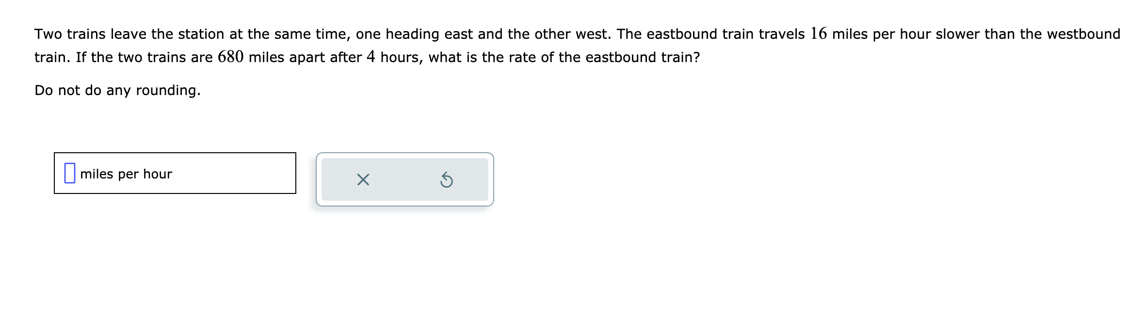 Solved Two trains leave the station at the same time, one | Chegg.com
