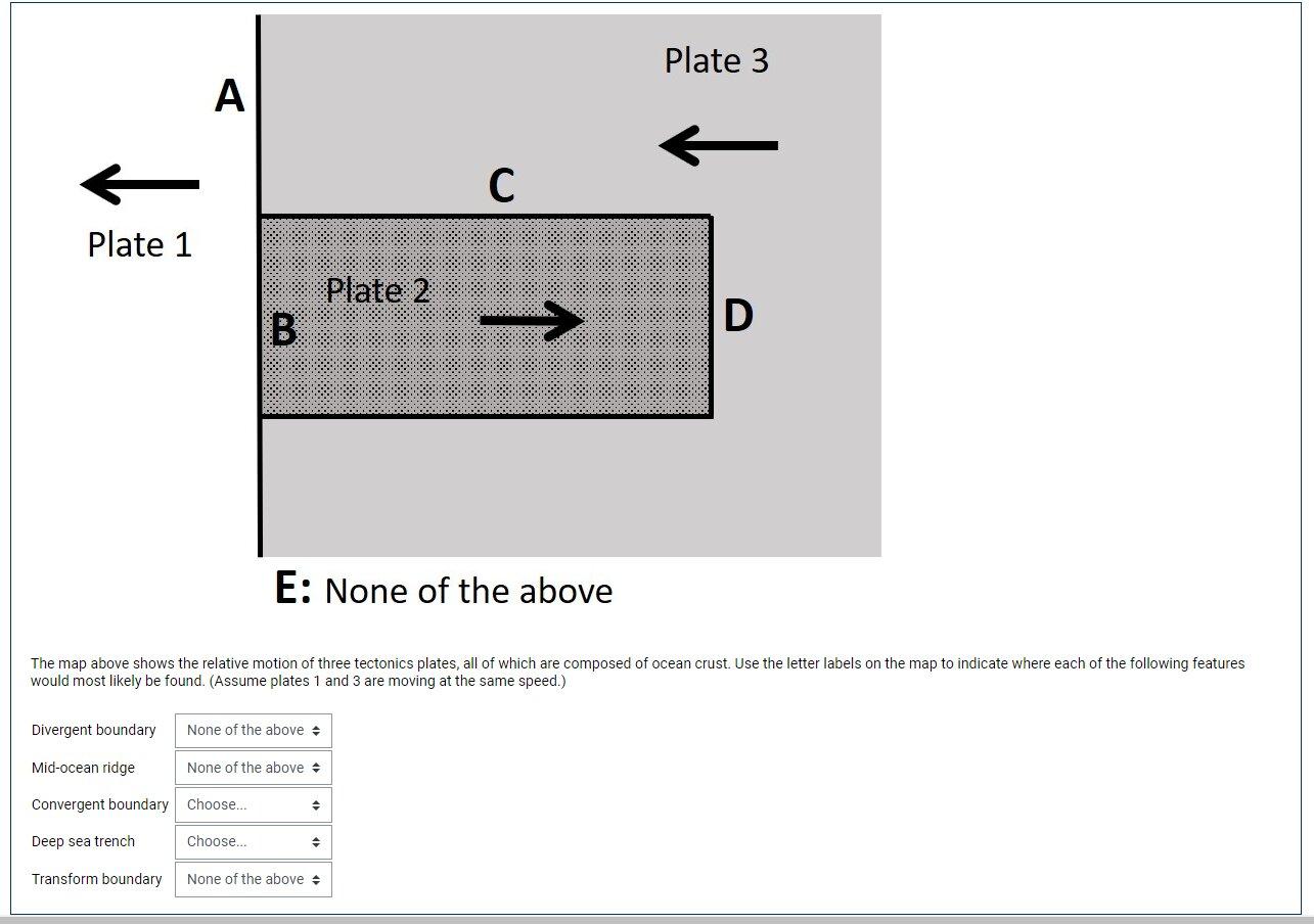 Solved E: None of the above The map above shows the relative | Chegg.com