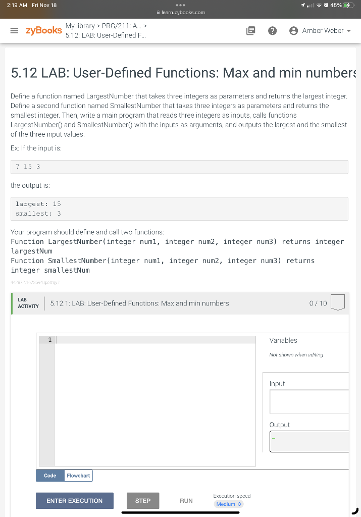 Solved Your program should define and call two functions: | Chegg.com
