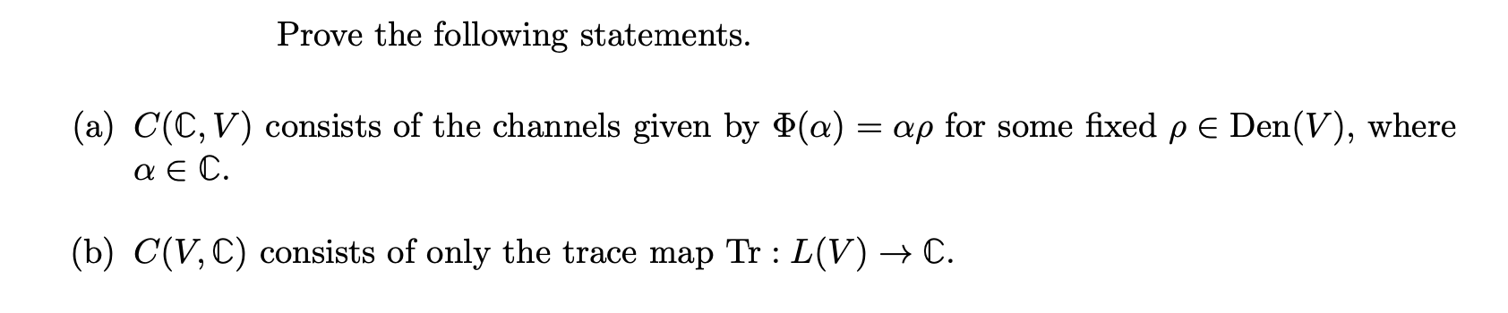 Solved Prove the following statements. (a) C(C,V) consists | Chegg.com