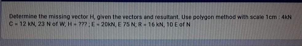 Solved Determine the missing vector H, given the vectors and | Chegg.com