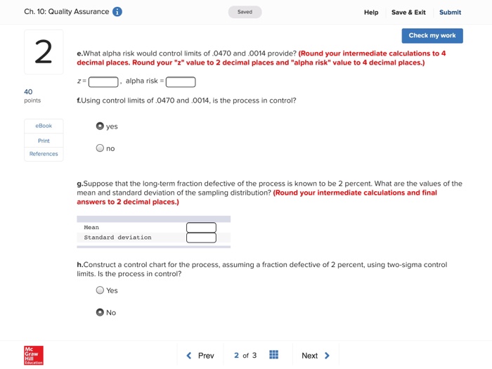 Solved Ch. 10: Quality Assurance 6 Help Save & Exit Submit | Chegg.com